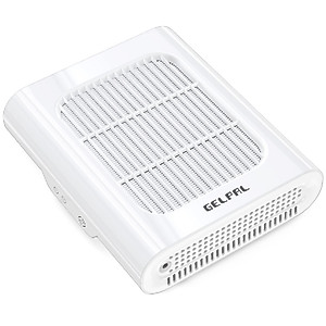 Gelpal Professional Nail Dust Collector, Adjustable Nail Dust Collector for Acrylic Nails , Electric Nail Vacuum Fan, Low Noise, Dust Collector for Nail Polishing &Salon.White.