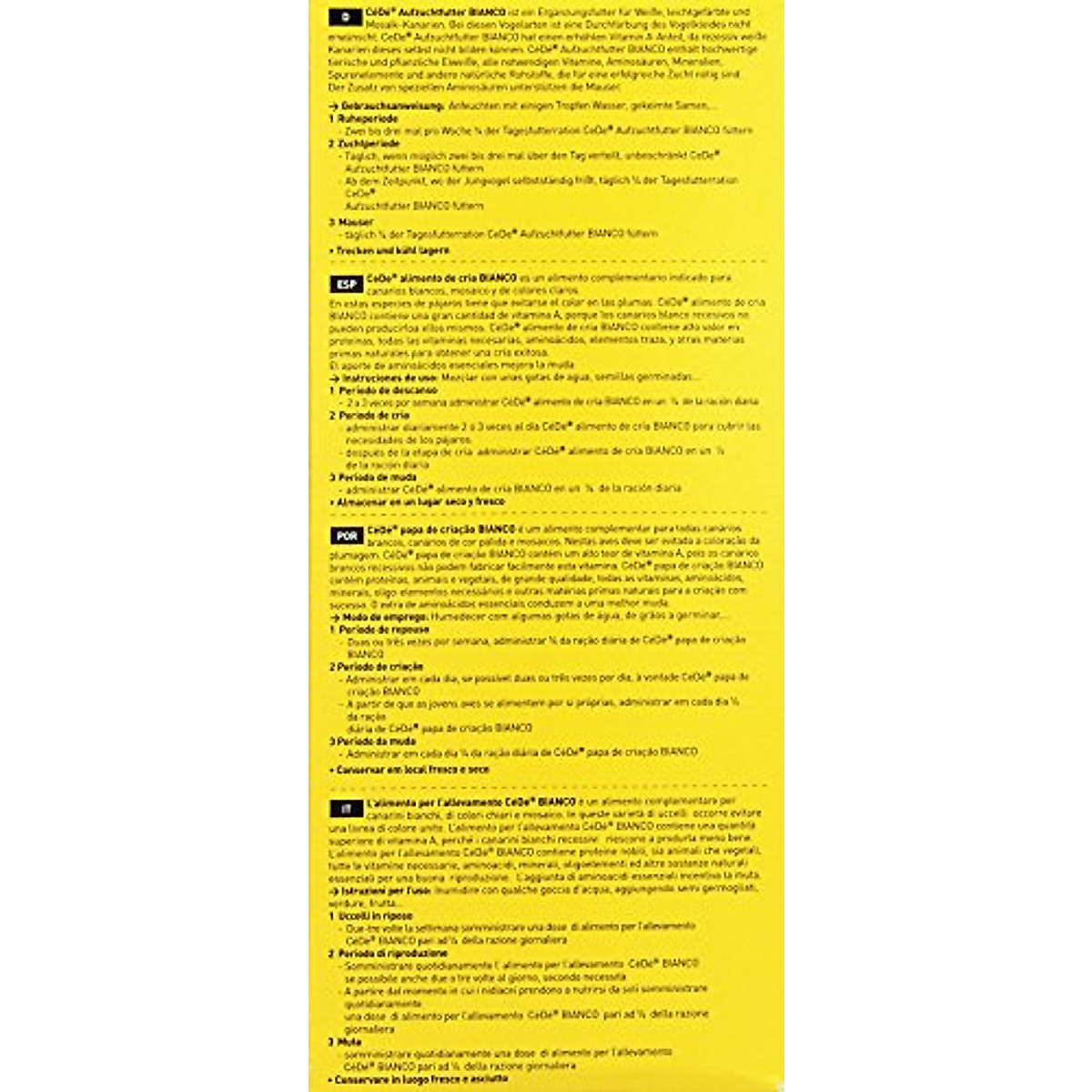 CeDe Premium Bianco Rearing Food 1Kg