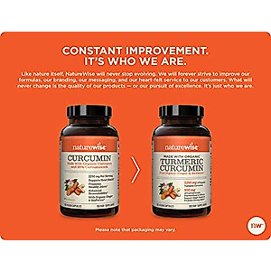 NatureWise Curcumin Turmeric 2250mg | 95% Curcuminoids & BioPerine Black Pepper Extract | Advanced Absorption for Joint Support [2 Month Supply - 180 Count]