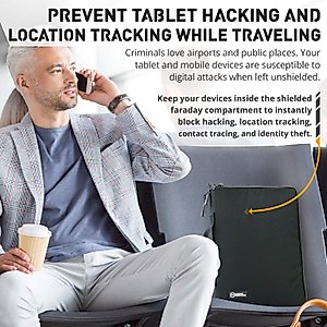 Mission Darkness Mojave Faraday Tablet Bag // Multi-Functional Travel Case with Accessory Pockets and Built-in Faraday Sleeve // Signal-Blocking, Anti-Tracking, Anti-Hacking, Anti-Spying Faraday Cage