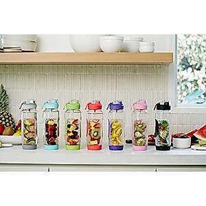 Infusion Pro 32 oz Fruit Infuser Water Bottle with Insulated Sleeve & 50 Recipe Fruit Infusion Water eBook : Bottom Loading, Large Water Infuser for More Flavor : Unique Gift Idea for Women