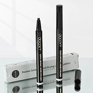 Docolor Waterproof Eyeliner Pen Longwearing with Ultra-Fine Tip Liquid Eye Liner (White)