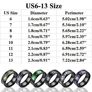 Fashion Stainless Steel Anxiety Ring for Women and Men Size 6-13 Width 8mm 6 Colors Exquisite Ring (Purple, 12)