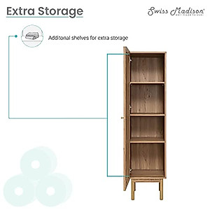 Swiss Madison Well Made Forever Classé 15" W x 60" H x 15" D Linen Cabinet in Oak