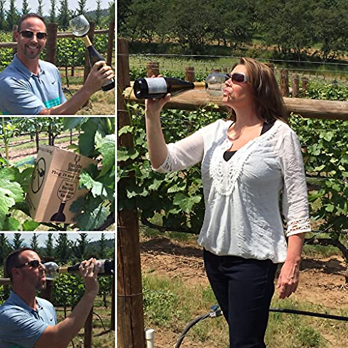 Guzzle Buddy 2GO Unbreakable Tritan Plastic Wine Bottle Glass, It Turns Your Bottle Into Your Glass, Liquid Therapy