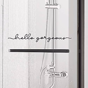 ZLKAPT Hello Gorgeous Inspirational Quotes Mirror Decal 18"x2.4" Vinyl Decal
