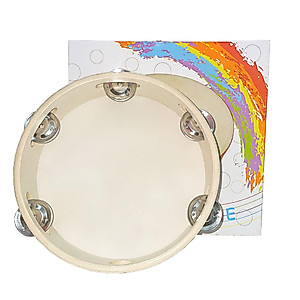 Clifton 8 inch Tambourine Drum 5 Pairs Bell Single Row Tambourine Metal Jingles Percussion Toy Instrument Hand Tambourine