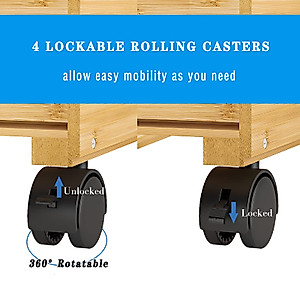 Merysen Fruits Basket for Kitchen Counter Detachable Fruit Basket Large 3-Tier Bamboo Fruit and Vegetable Storage Veggies Drinks Bread Snack