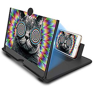 Phone Screen Magnifier, Ultra-Clear Mobile Phone Screen Amplifier with Folding Stand Holder,Pull-Out HD Screen Magnifier Newest Version, Suitable for All Smart Phones (12 INCH)