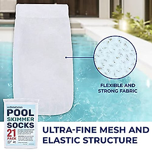 MadayFormula 21 Pack of Pool Filter Socks to Protect Your Water Filtration System, Hot Tubes, and Spas, Ultra Fine Mesh Pool Skimmer Basket Sock to Catch The Finest Debris in Pool