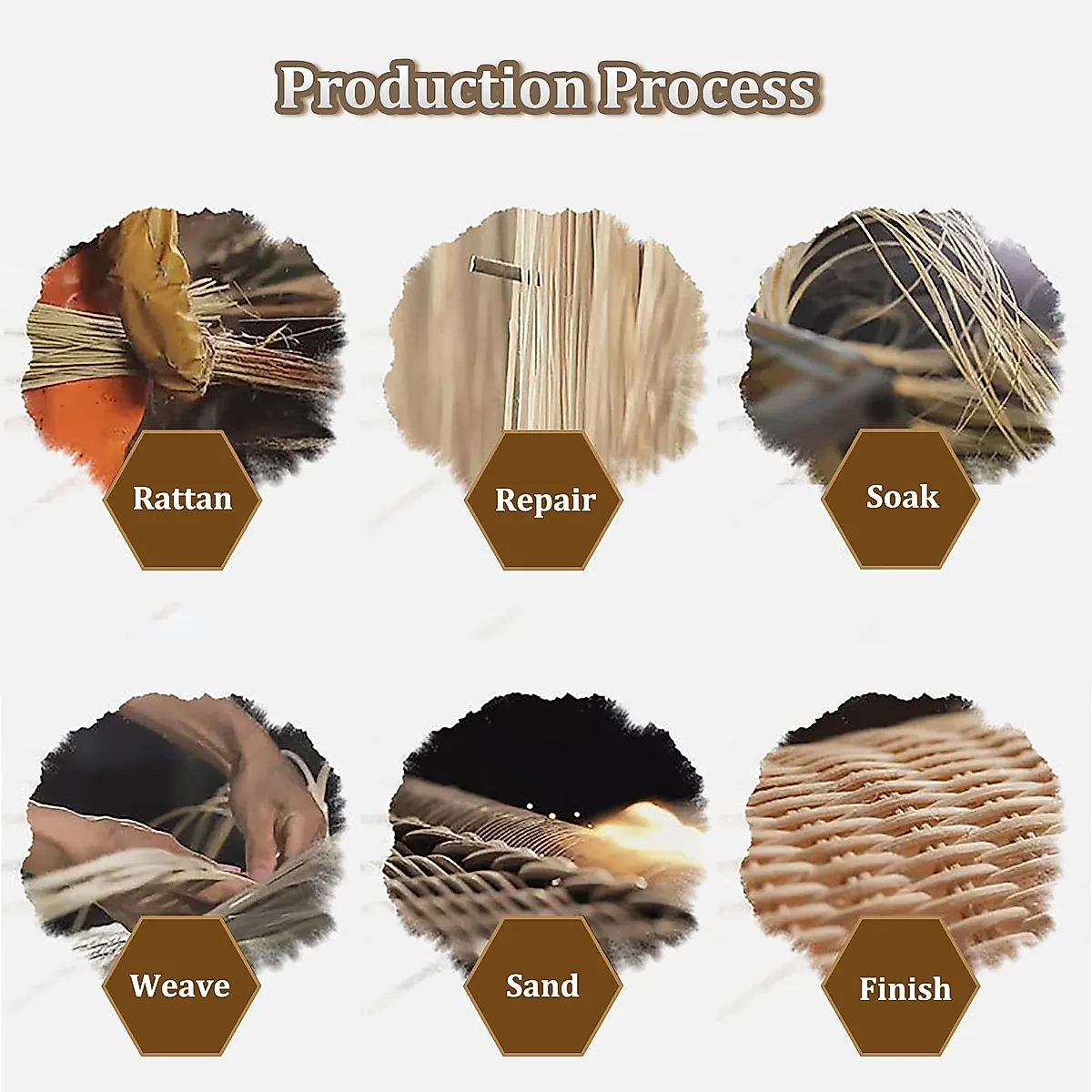 Rattan Fruit Bread Baskets, Stackable Round Handwoven Food Serving Tray Tabletop Decorative Basket for Organizing Kitchen Countertop Serving Nuts Candy Cracker Vegetables (7.9 in)