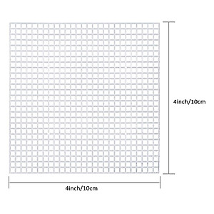 Pllieay 30 Pieces 6 Count Plastic Mesh Canvas Sheets for Embroidery, Acrylic Yarn Crafting, Knit and Crochet Projects (4.1 X 4.1 Inch)