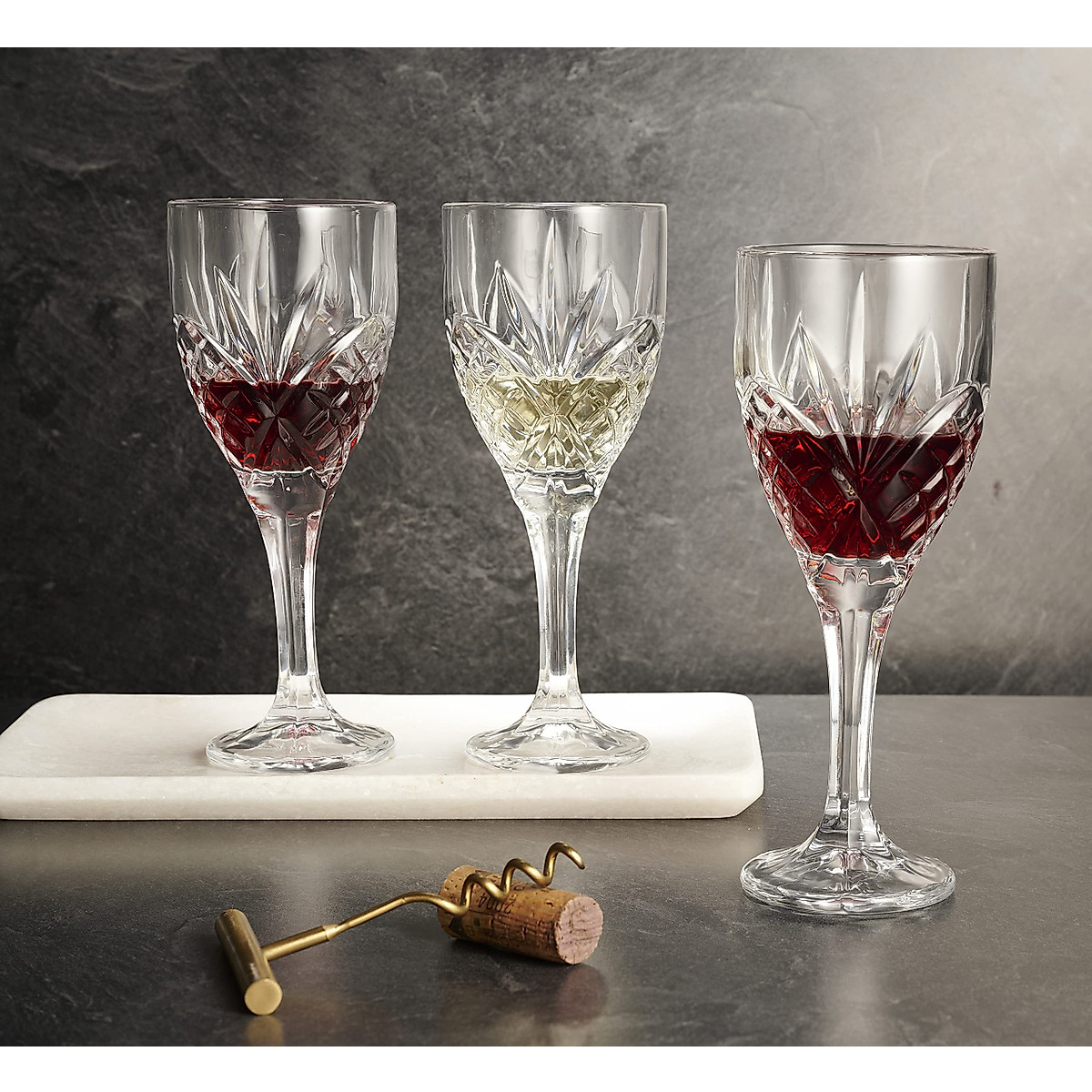 Lefonte Wine Glasses, Stemmed Wine Glasses, Glass Cups with Stem, Red Wine Glasses, Crystal Drinking Glasses, Wine Glass - Set of 4