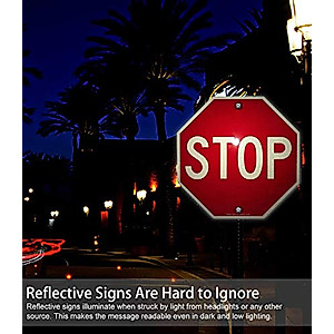 Stop Sign, Street Slow Warning Reflective Signs, 12 x 12 Inches Octagon.040 Rust Free Aluminum, UV Protected and Waterproof, Weather Resistant, Durable Ink, Easy to Mount