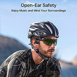 Jassco Air Bone Conduction Headphones, Bluetooth Open Ear Headphones Wireless Air Conducting Earphones with Built-in Mic, Waterproof Earphones Sports Headset for Running, Cycling, Workouts- Blue