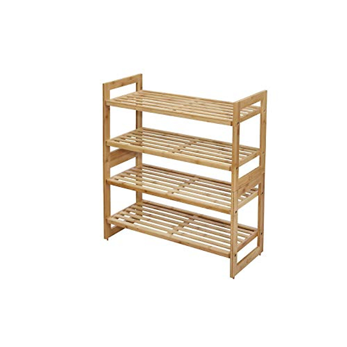 TRINITY Basics 2-Tier Stackable Bamboo (2 Pack) Shoe Rack