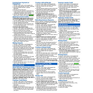 QuickBooks Online Quick Reference Training Card - Laminated Tutorial Guide Cheat Sheet (Instructions and Tips)