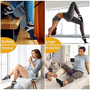 Muezna Non Slip Yoga Socks for Women, Anti-Skid Pilates, Barre, Hospital Socks with Grips, Size 5-10
