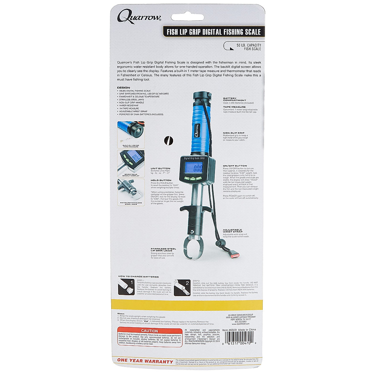 Fish Lip Grip Digital Fishing Scale | Water-Resistant Scale with 50 lb. Capacity