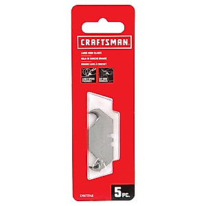 CRAFTSMAN Utility Knife Razor Blade, Carbon Steel, 3/4-in., 5-Pack (CMHT11146)