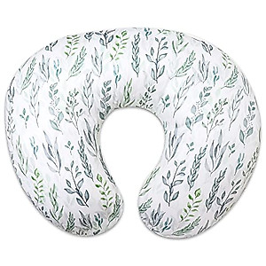 DILIMI Nursing Pillow Cover Stretchy Removable Cover for Breastfeeding Pillows, Ultra Soft Comfortable Slipcover for Baby Girl and Boy, Green Leaf