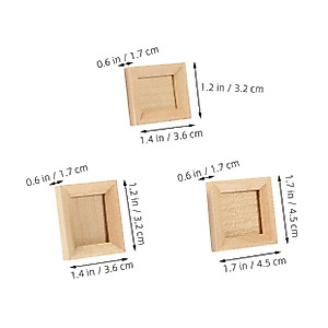HOOTNEE 3pcs Dollhouse Photo Frame Picture Frames Doll House Photo Frames DIY Miniature House Kit Mini Decoration Mini Photo Frame Mini House Ornament Mini Picture Frame Beige Wood