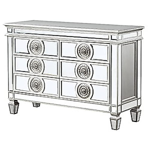 Acme Furniture Varian Server, Mirrored & Antique Platinum
