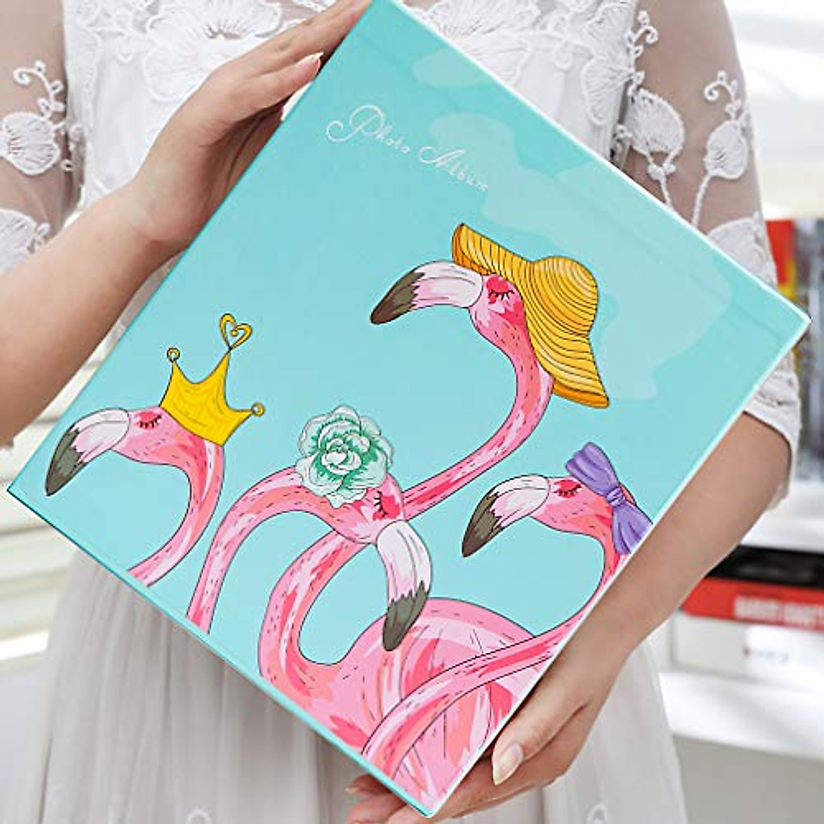 Edian Baby Photo Album 4x6 Inches Family Small Photo Albums Holds 200 Photos (Flamingo)