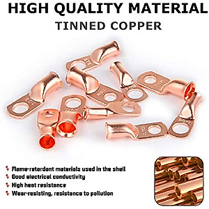 0 Guage Terminals 1/0 AWG-5/16" 10pcs Cable Lugs Battery Lugs,Heavy Duty Wire Lugs,Ring Terminals,Battery Cable Ends,Battery Terminal Connectors with 3:1 Heat Shrink Tubing