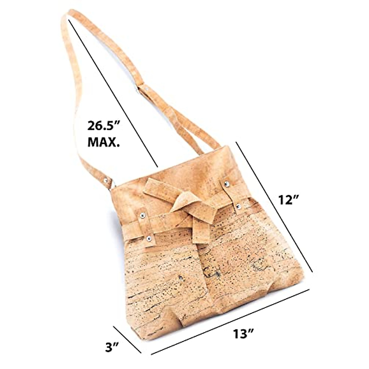 Handmade Vegan Portuguese Cork Purse Bucket Crossbody Bag for Woman