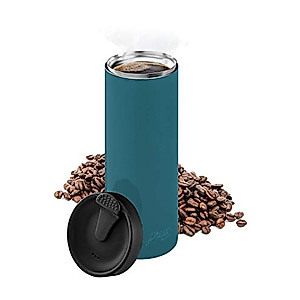 bobble French Coffee Presse, On-The-Go use, Quick Brew, Slim Design, Triple Wall Insulation, 14 oz (Peacock)