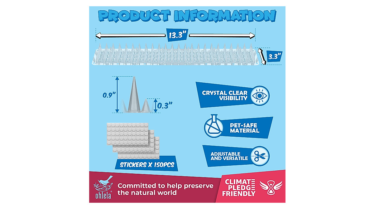 Ohlela Bird Spikes: Humane Pigeon & Woodpecker Deterrent