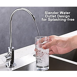 ESOW Kitchen Water Filter Faucet, 100% Lead-Free Drinking Water Faucet Fits Most Reverse Osmosis Units or Water Filtration System in Non-Air Gap, Stainless Steel 304 Body Polished Chrome Finish