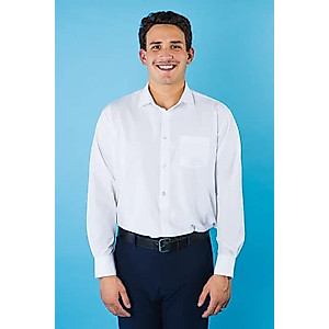 &COLLAR Slim Fit Long Sleeve Performance Men's Dress Shirt White XL