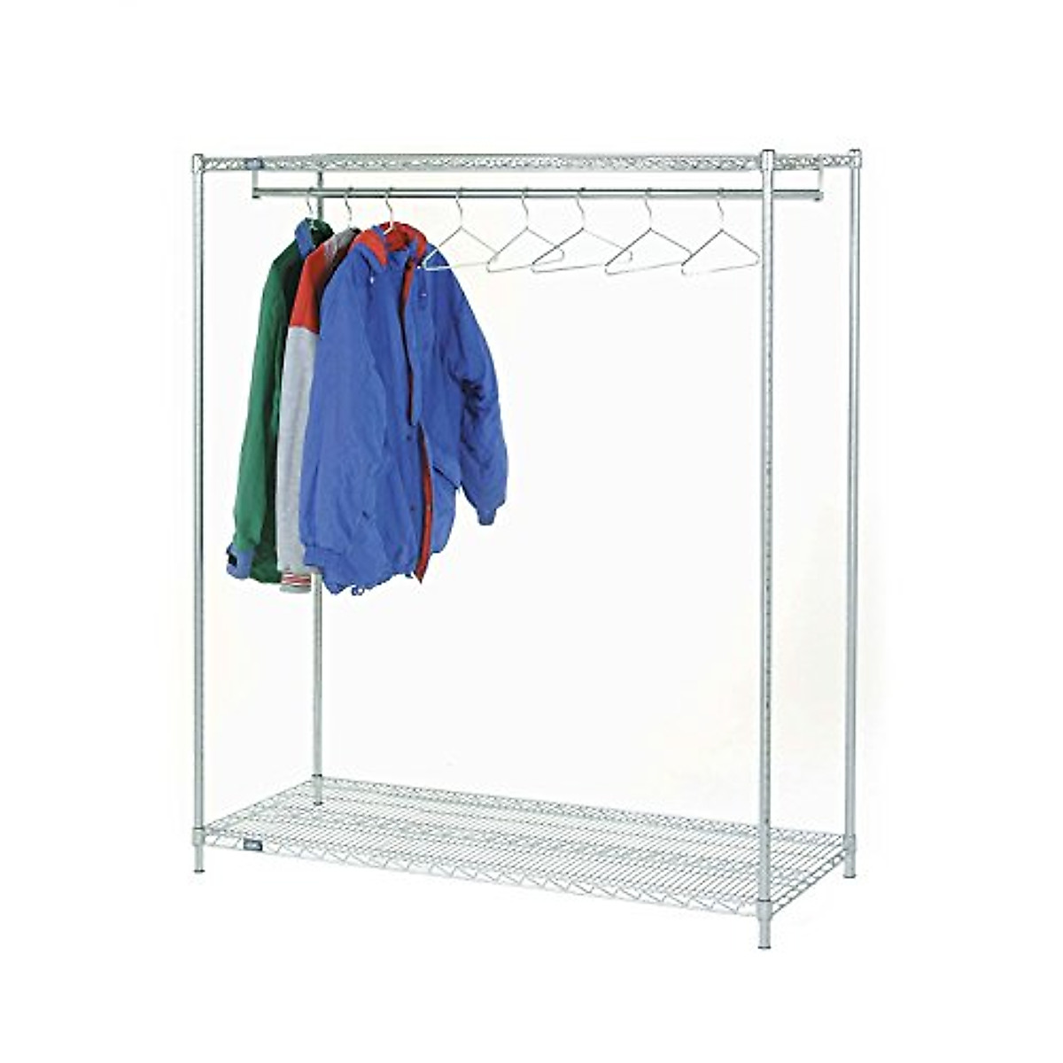 Omega 14" Deep x 72" Wide x 63" High 2 Tier Stationary Chrome Garment Rack