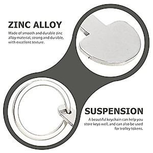 Tofficu 4pcs Trolley Tokens Key Ring Shopping Trolley Tokens Keychain Release Token Coin Keyring Small Aldi Quarter Holder Keychain for Grocery Shopping Cart