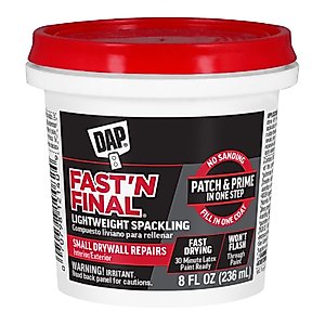 Dap 12140 Fast N Final Interior Exterior Spackle, 1/2-Pint,White, 8 Fl Oz (Pack of 1)