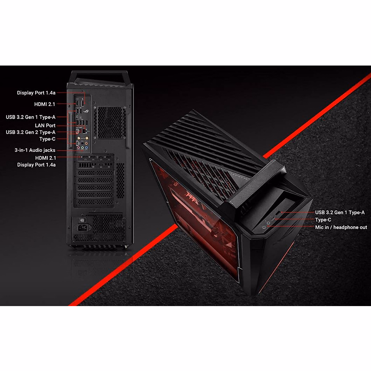 ASUS ROG Strix GA15DK Gaming Desktop PC, AMD Ryzen 7 5800X, GeForce RTX 3070, Wi-Fi 5, Windows 10 Home, 32GB RAM | 1TB PCIe SSD+1TB HDD + Generic Accessories