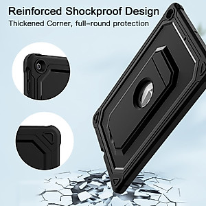 Cantis Case for ipad 9th Generation/iPad 8th Generation/iPad 7th Generation, [Built-in Screen Protector] Dual Layer Shockproof Protective Case for iPad 10.2 inch 2021/2020/2019, Black