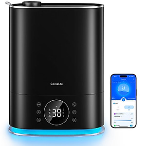 GoveeLife Smart Humidifier, Top Fill 7L Warm & Cool Mist Humidifiers for Bedroom, 70H Runtime, Auto Shut-Off, RGB Light,WiFi Air Humidifier for Large Room, Plants, Nursery Work with Alexa App Control