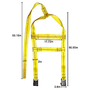 Bang4buck 2 Pieces Tow Dolly Straps, Universal Adjustable Tie Down Tow Straps 15" to 20" Rim Size Fits for Demco Kar Kaddy Dollys with 2 Flat Hooks (5" to 20" Rim Tow Strap_Yellow)