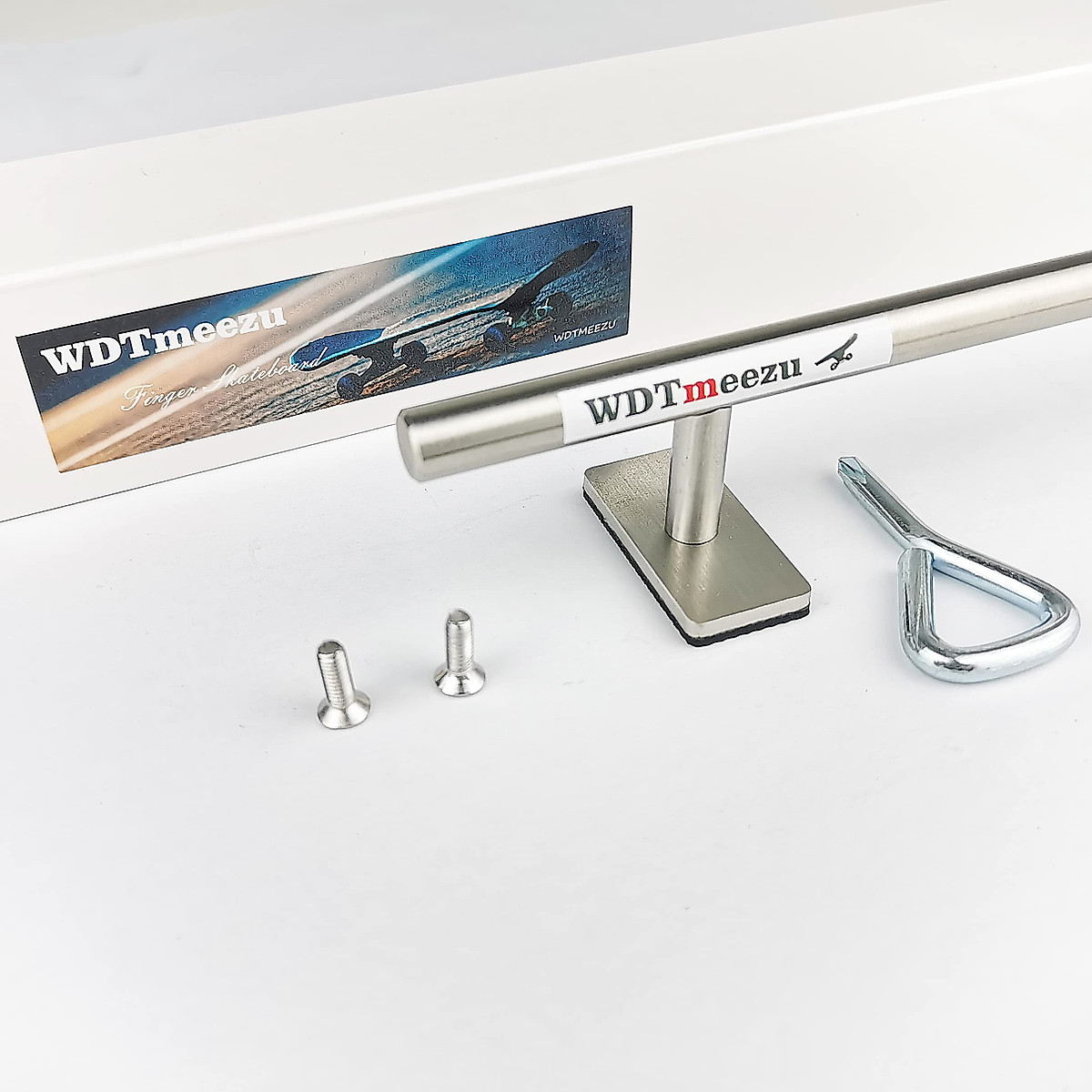 WDTMEEZU Fingerboard Round Rail Professional Prop for Finger Skateboard Made of Metal 10" Long