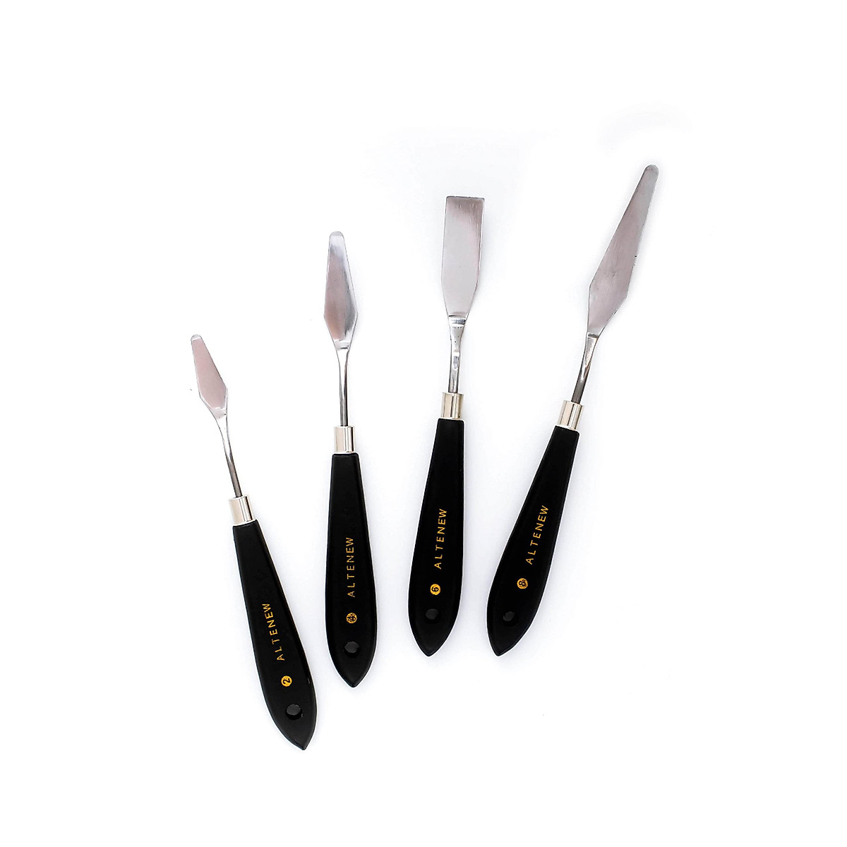 Altenew Mixed Media Palette Knife Set, 4 Stainless Steel Palette Knives with Wood Handles, Spatula Painting Knives with Flexible Different Sized Blades