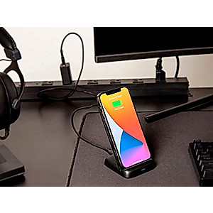 Monoprice Wireless Charger, Qi-Certified 15W Fast Charging Stand with QC3.0 AC Adapter for iPhone 12/12 Pro/11/11 Pro/XR/XS/X/8/8+/Airpods, Galaxy S21/S20/Note 10/Note 10+/S10/S10+/S9/S8