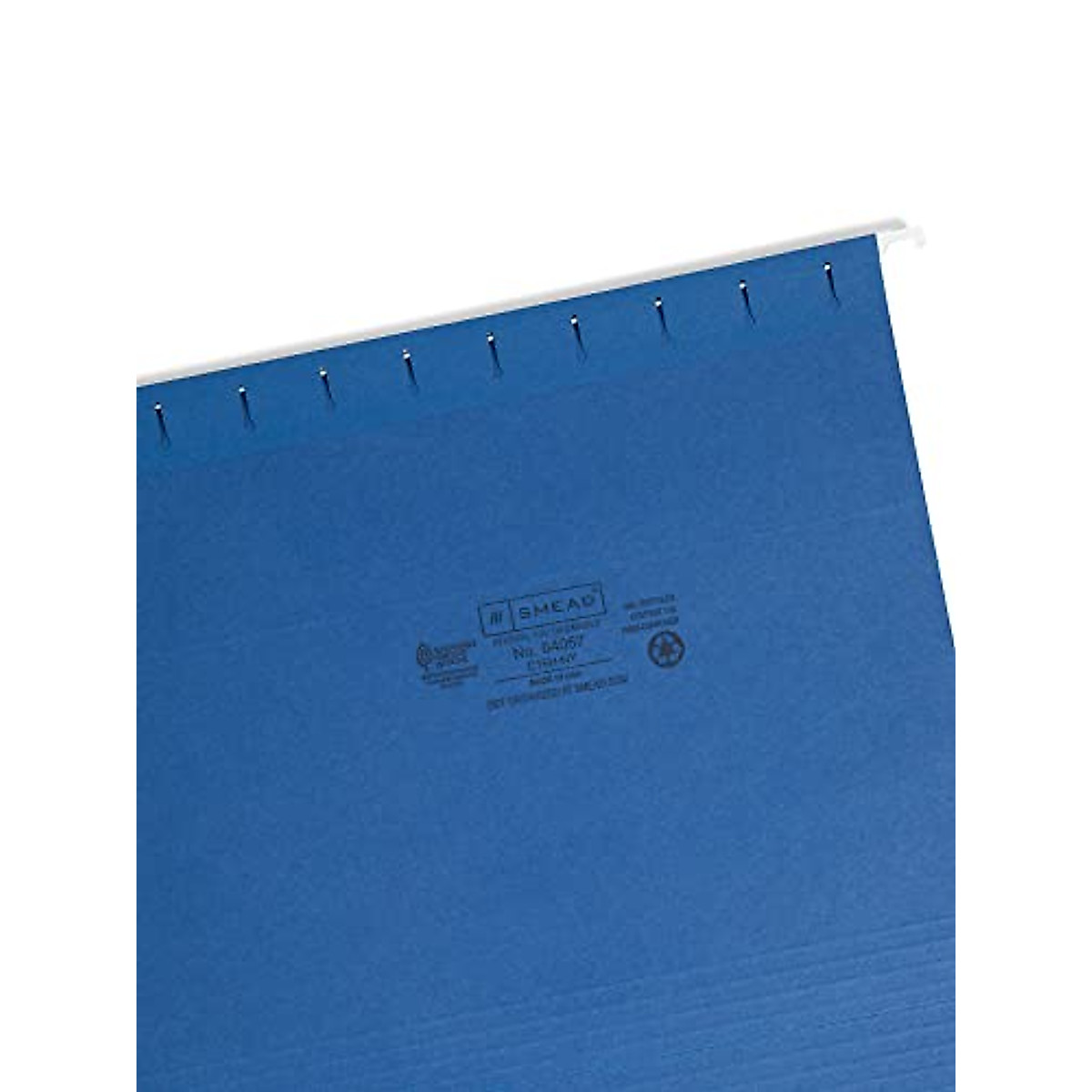 Smead Colored Hanging File Folder with Tab, 1/5-Cut Adjustable Tab, Letter Size, Navy, 25 per Box (64057)