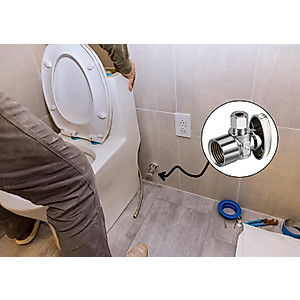 Stop Valves, 1/2" × 3/8" Angle Stop Valve, 1/2" FIP Angle Input, 3/8" OD Compression Output, 1/4 Turn, Chrome Plated Brass for Kitchen, Faucet, Toilet Valves