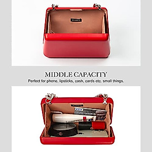 M10M15 Handbag Women PU Leather Clutch Purse Crossbody Shoulder Bag with Metal Chain Adjustable Strap