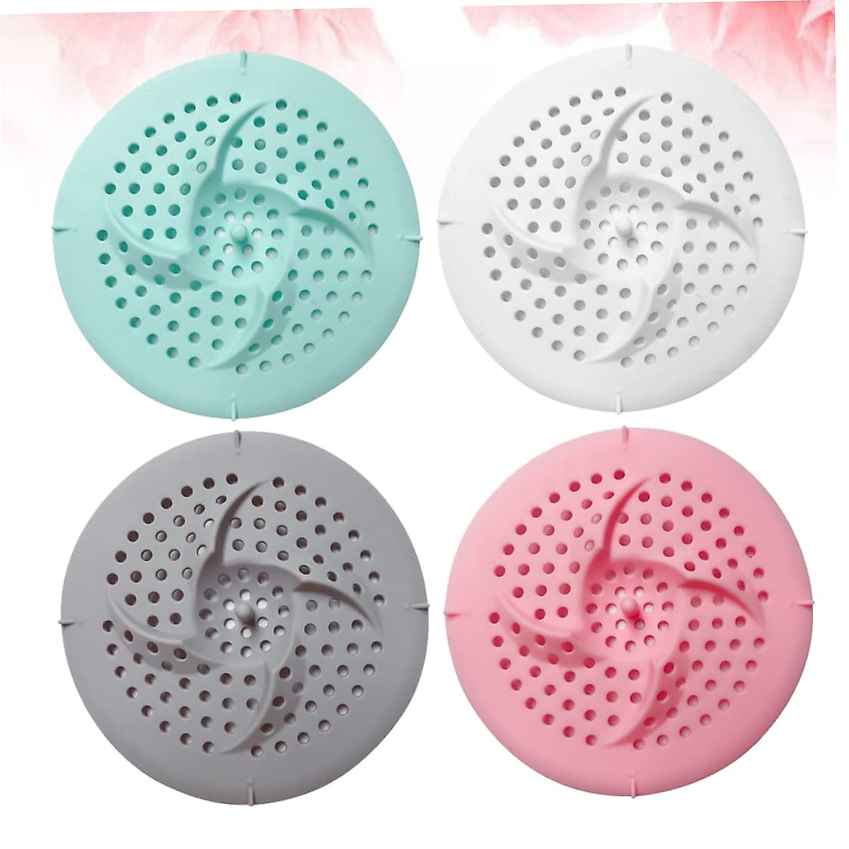 Veemoon 4pcs Floor Drain Cover Bathtub Strainer Bathtub Drain Cover Silicone Drain Cover Kitchen Sink Plug Sink Drain Filter Home Sink Filter Bath Sink Bath Filter Simple Kitchen Supplies