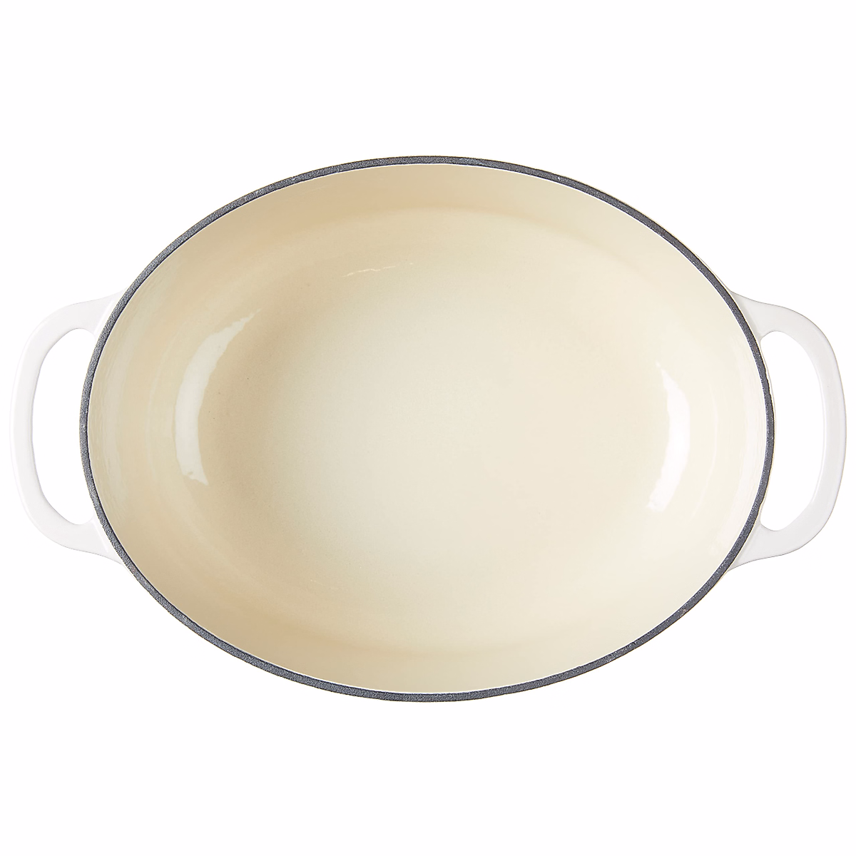 Lodge 7 Quart Enameled Cast Iron Oval Dutch Oven with Lid – Dual Handles – Oven Safe up to 500° F or on Stovetop - Use to Marinate, Cook, Bake, Refrigerate and Serve – Oyster White