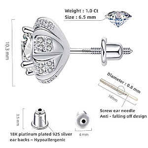 Diamond Stud Earrings for Women Men Gifts for Wife Soulmate Mom Girlfriend Moissanite Earrings 2Ct Anniversary Jewelry Present for Wife, Birthday Valentines Gifts (Luxury 4 Pointed)